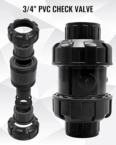 Snapklik.com : 3/4 True Union Check Valve, PVC Slip Swing Full Port ...