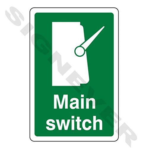 SIGN EVER Main Switch Emergency Sign Stickers for Hospital Clinic ...