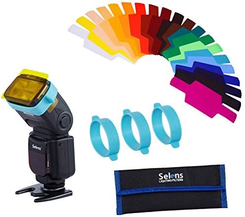Selens 20PCS Flash Gel Filtros Speedlite Filter Universal con 3 Bandas ...