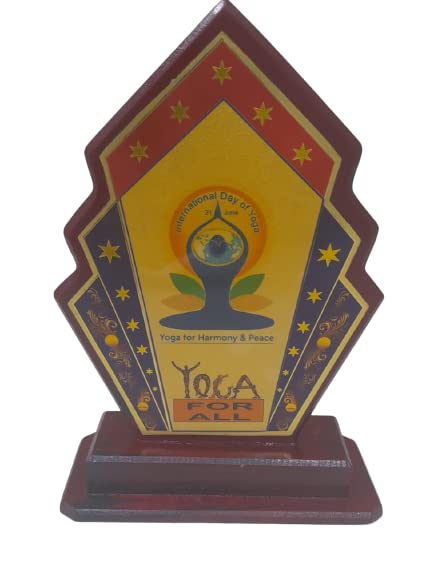 TROPHYwala Yoga Day Wooden Trophy 7 Inch Pack of 3 : Amazon.in: Sports ...