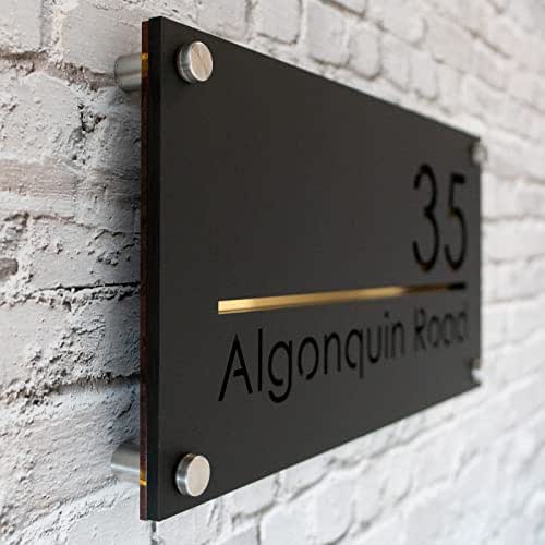 Amazon.com: Acrylic Custom Modern House Numbers Sign Matte Black ...