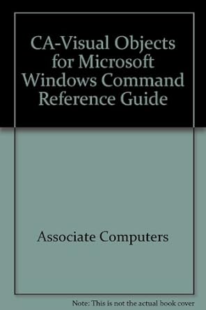 CA-Visual Objects for Microsoft Windows Command Reference Guide: Amazon ...