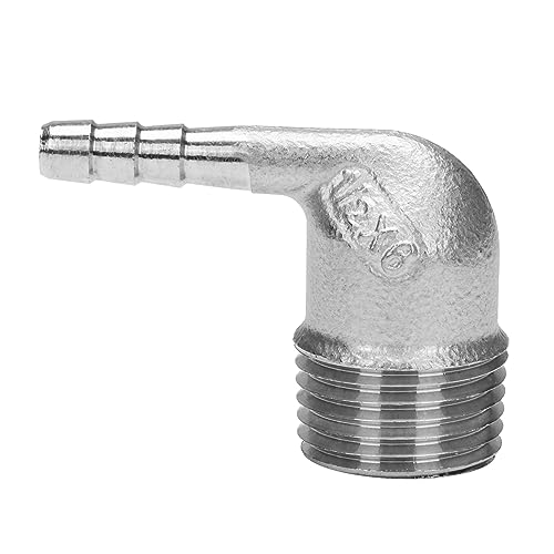 Snapklik.com : 1/4" Hose Barb X 1/2" Male NPT Stainless Steel 90 Degree ...