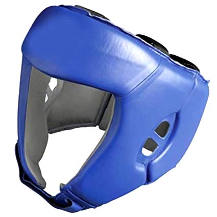 SanR Open Face Boxing Head Guard Synthetic Leather Blue,Karate Head ...
