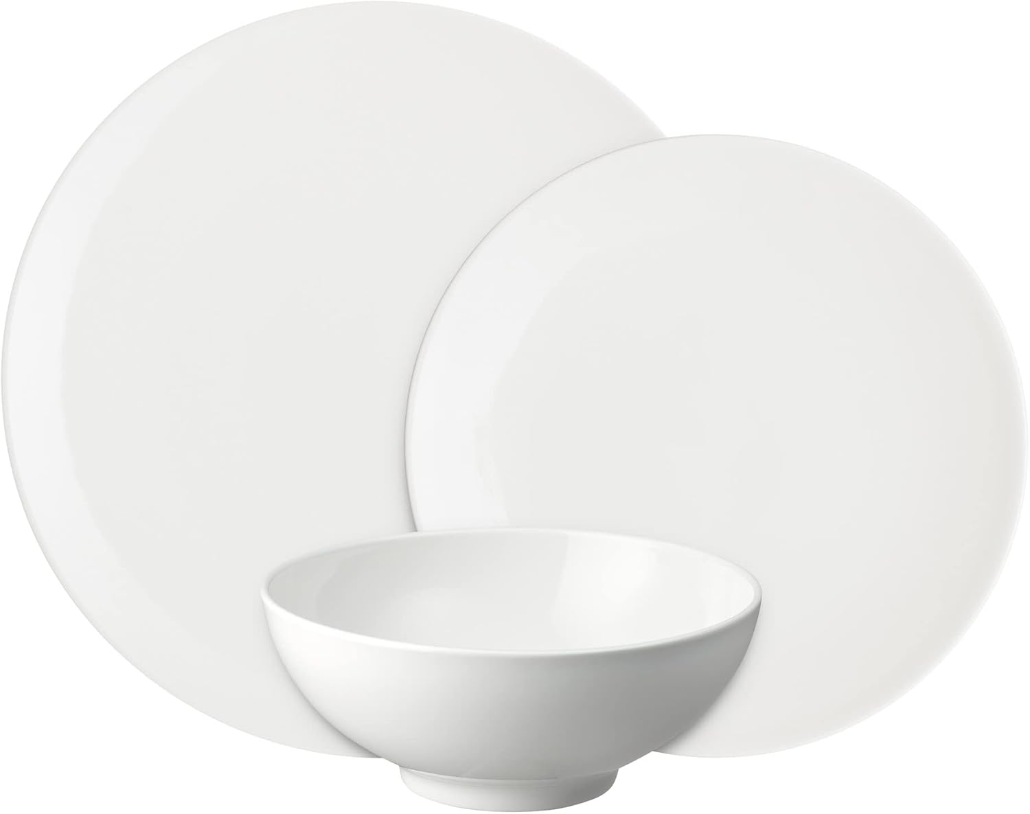 Denby White Porcelain Dinner Set for 4-12 Piece Tableware Plate & Bowl ...