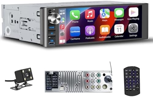 Amazon.com: LSLYA Single Din Car Stereo with Wireless Apple CarPlay ...