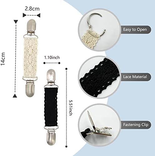 Amazon.com: 2 Pcs Sweater Clips for Cardigans Shawl Collar Clasp Shirt ...