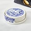 Amazon.com | Spode Blue Italian Ceramic Coasters with Holder - Set of 4 ...