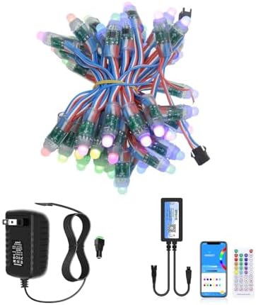 ALITOVE WS2811 12mm Diffused Digital RGB LED Pixel Light Kit with 5V 3A ...