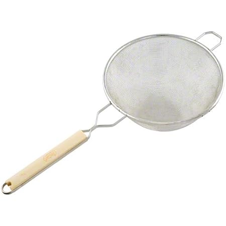 Amazon.com: Tablecraft 10-1/4" Double Mesh Tinned Strainer w/Wooden ...