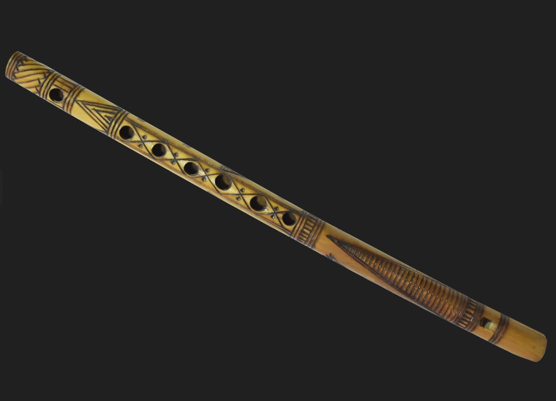 Decorative Traditional Handmade Hand carved Wooden Bamboo Flute Basuri ...