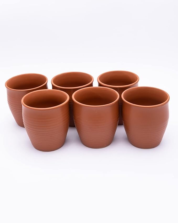 Buy Indian Ceramic 6 Pc Kulhar Kulhad Cups Traditional Indian Chai Tea ...