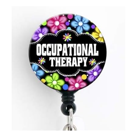 Amazon.com : OT/Occupational Therapist Floral - Retractable Badge Reel ...