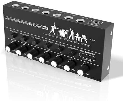 Amazon.com: Mini Stereo Line Audio Mixer: Independent Control 6-Channel ...