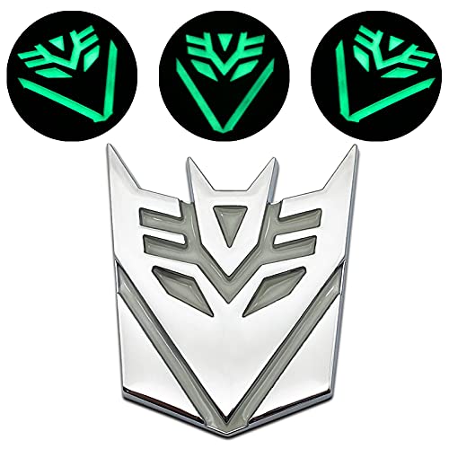 Silver Chrome 3d Metal Self Luminous Transformers Decepticons Emblem ...