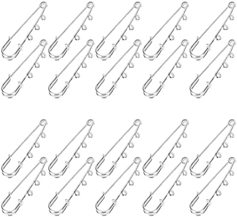 Amazon.com: 20PCS Heavy Duty Safety Pins with 3 Loops Metal Brooch Pins for Crafts 2 Inch Kilt ...