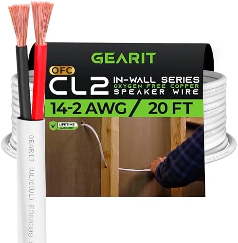 Amazon.com: Amazon Basics 14-Gauge Audio Speaker Wire Cable - 99.9% ...