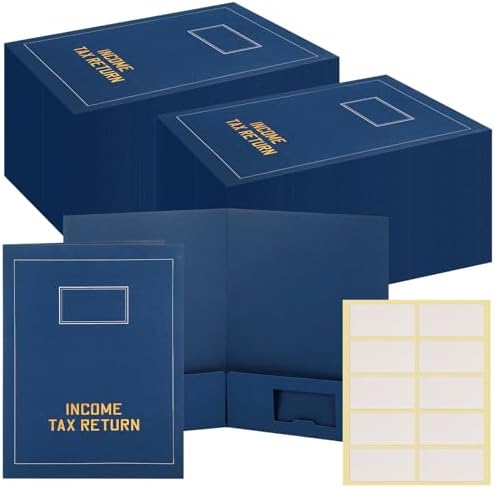 Amazon.com : Kisston 300 Pcs Tax Return Folders Bulk 2 Pocket Gold Foil ...