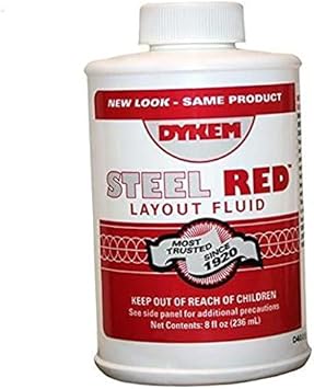 Amazon.com: Dykem 04968 Red Layout Fluid - 8 oz Brush-In-Cap Bottle ...