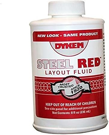 Amazon.com: Dykem 04968 Red Layout Fluid - 8 oz Brush-In-Cap Bottle ...
