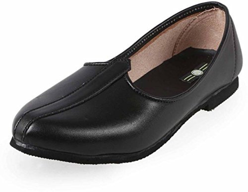 Hans Traders Men's Leather Punjabi Jalsa Jutti or Mojari (Black Color ...