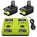 Amazon.com: POWTREE 2Pack 7.0Ah P108 Battery + 2Port P117 Charger Dual ...