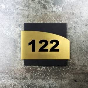 Number Plate 122 Laser Cut Acrylic Black and Gold Color Smooth Finish ...