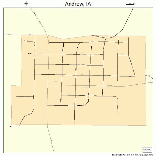 Large Street & Road Map of Andrew, Iowa IA - Printed poster size wall ...
