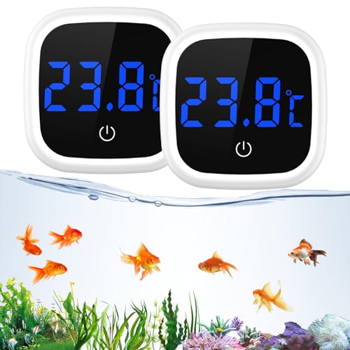 ORIA 2 Pcs Digital Aquarium Thermometer, LED Display Aquarium Thermometer, High Accuracy Mini ...