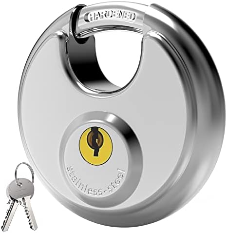 DAYGOS Heavy Duty Combination Padlock - Outdoor Stainless Steel Disc ...
