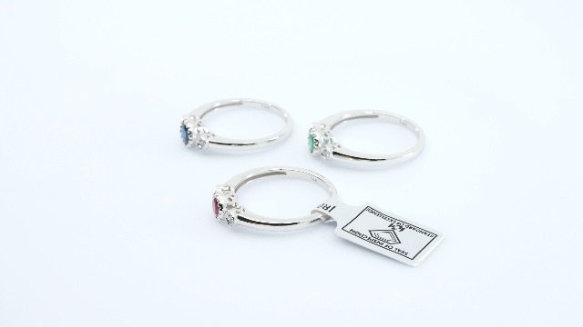 Watch 14K White Gold Precious Genuine Gemstones Ring on Amazon Live