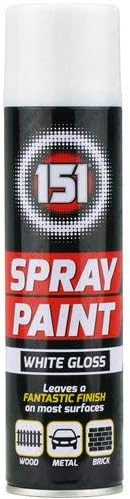 151 White Gloss Multi-Purpose Aerosol Spray Paint 250ml (12 Pack ...