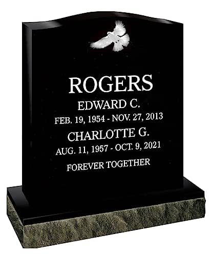 Amazon.com: Headstone companion monument- single plot two names ...