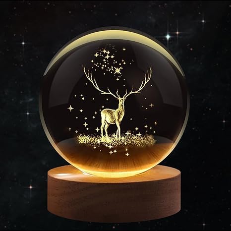 Buy KRIVAZ 3D Night Deer Forest Lamp Ferris Wheel Light with Stand Ouch ...