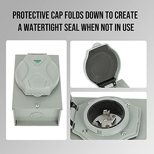 Snapklik.com : 50 Amp Generator Power Inlet Box, NEMA SS2-50P/CS6375 ...