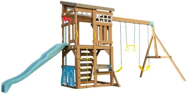 Amazon.com: KidKraft Modern Outdoor Wooden Swing Set/Playset with ...