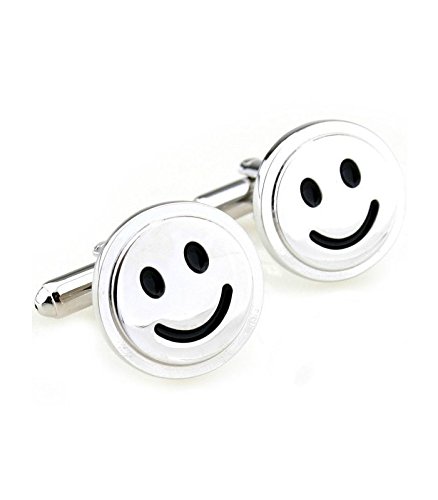 Buy SS Albetro Silver-Tone Happy Smiley Face Silver Emoticon Cuffllinks ...