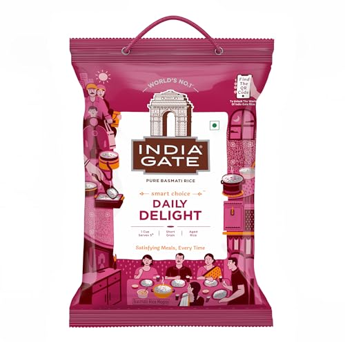 India Gate Daily Delight Pure Basmati Rice 5kg | Raw and Aged Broken ...