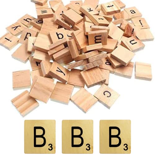 Glamified Pack of 100 – B Scrabble Tiles – Same Letters Bags -WOODEN ...