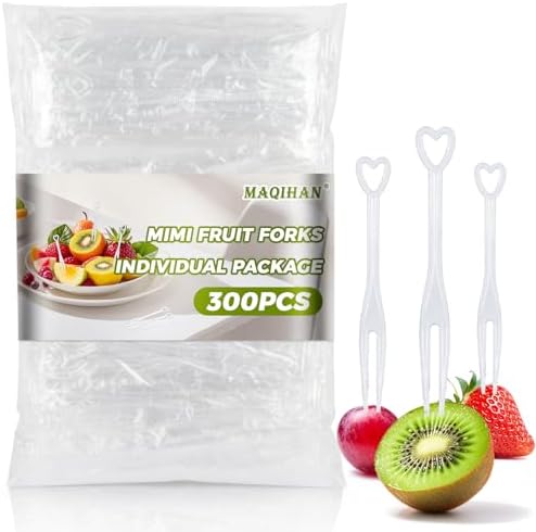 Amazon.com: MAQIHAN 300 Disposable Mini Fruit Forks - Plastic Appetizer ...