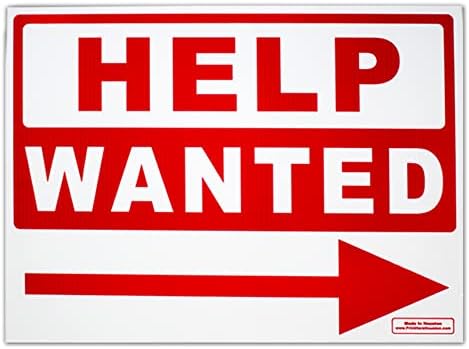 Amazon.com: Vibe Ink Large 24" x 18" Red & White Help Wanted ...