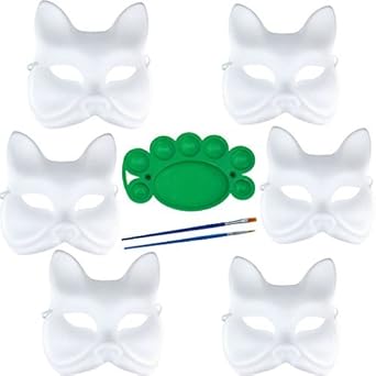 Amazon.com: Coddsmz 6 Pack Set DIY Full Face DIY White Mask Paper Opera ...