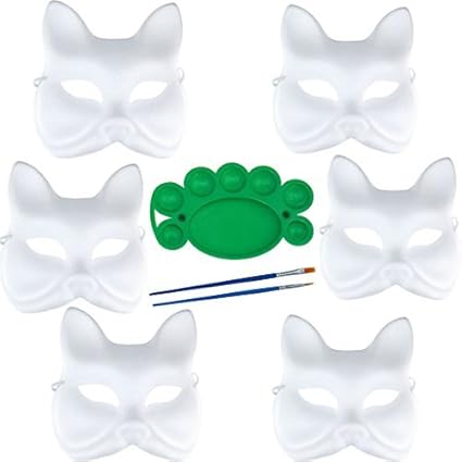 Amazon.com: Coddsmz 6 Pack Set DIY Full Face DIY White Mask Paper Opera ...