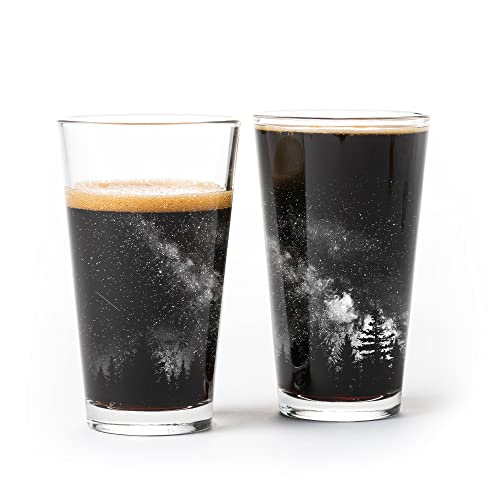 Amazon.com: Black Lantern Nature Themed Pint Glasses Set of 2 – Pint ...