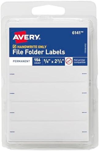 Permanent File Folder Labels for Handwriting, Handwrite Only : Amazon ...