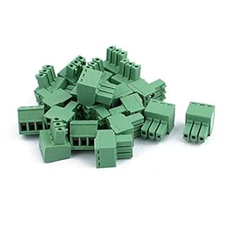 uxcell 20Pcs 300V KF2EDGK 3.5mm Pitch 3-Pin PCB Screw Terminal Block ...