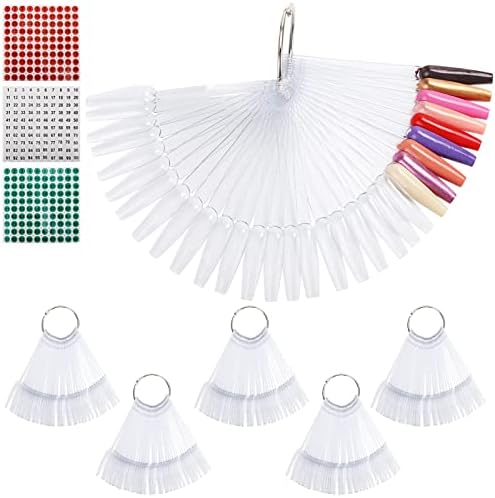 Amazon.com: 300 Pcs Nail Swatch Sticks with Number Stickers, Clear Fan ...