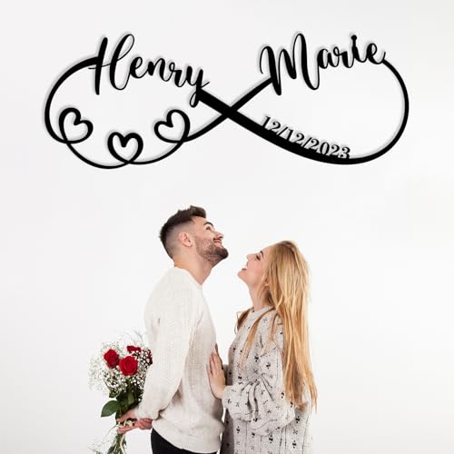 Amazon.com: Personalized Infinity Heart Sign, Custom Infinity Metal ...