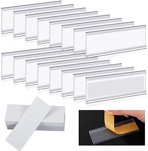 Amazon.com : 200 Pcs 3 x 1 Inch Self Adhesive Label Holders with Paper ...