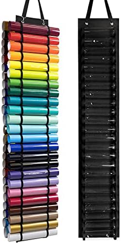 Amazon.com: Elsjoy 50-Compartment Vinyl Roll Holder with Hooks and ...